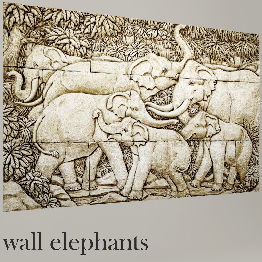 Elephant Bas-relief 3d Max