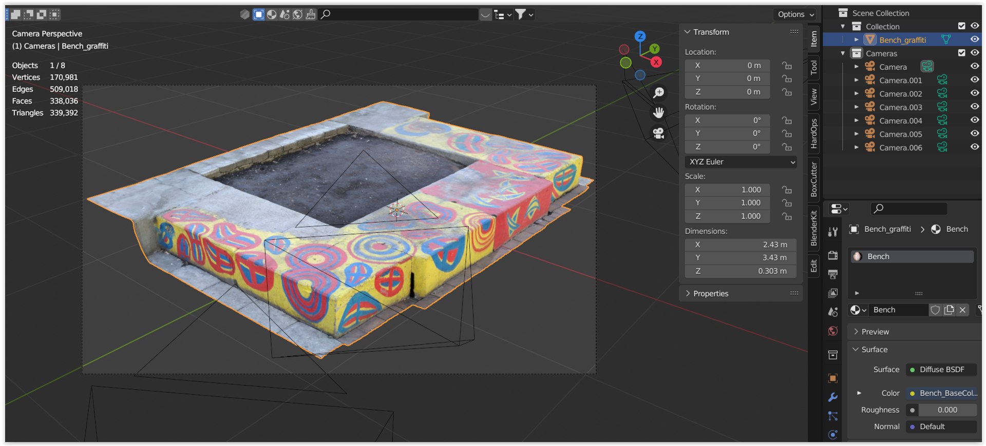 3D Concrete Bench Scanned Model - TurboSquid 2023967