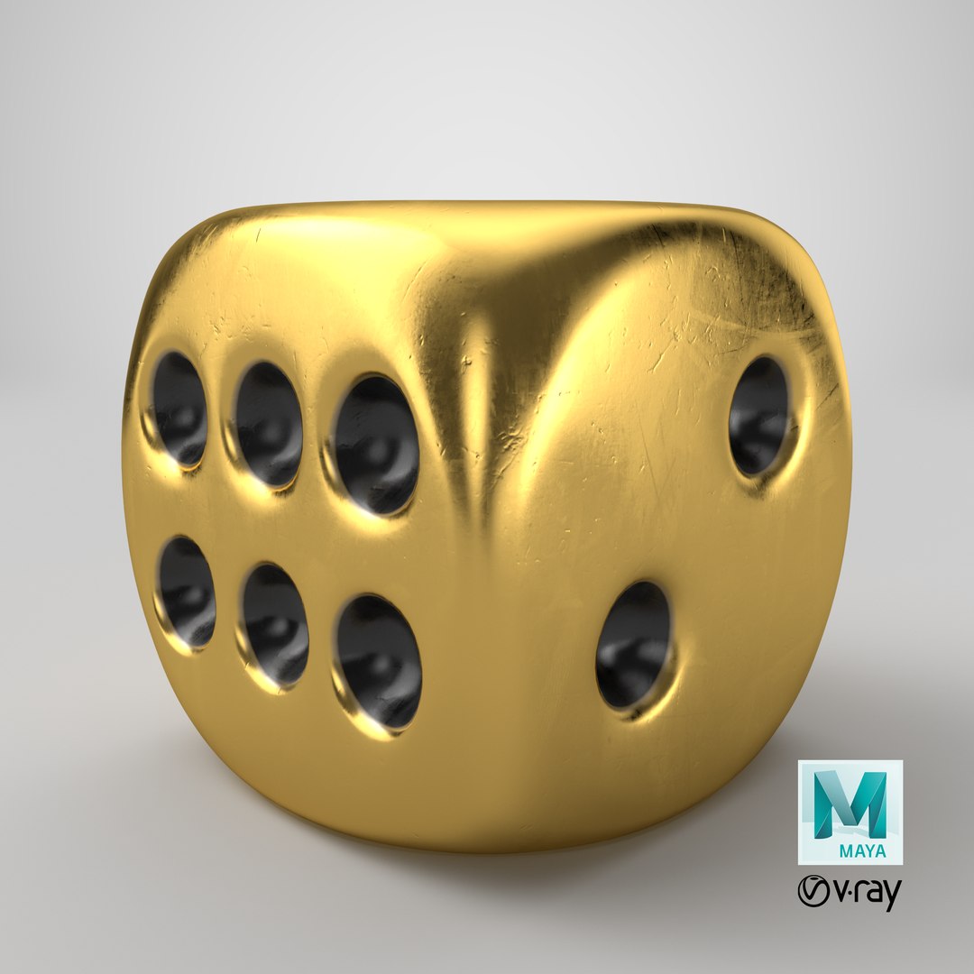 3D dice gold 2 - TurboSquid 1546106