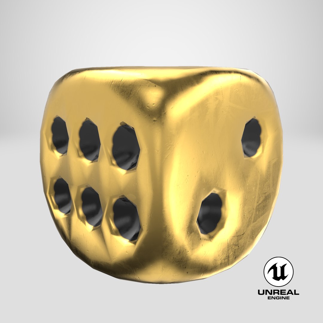 3D dice gold 2 - TurboSquid 1546106