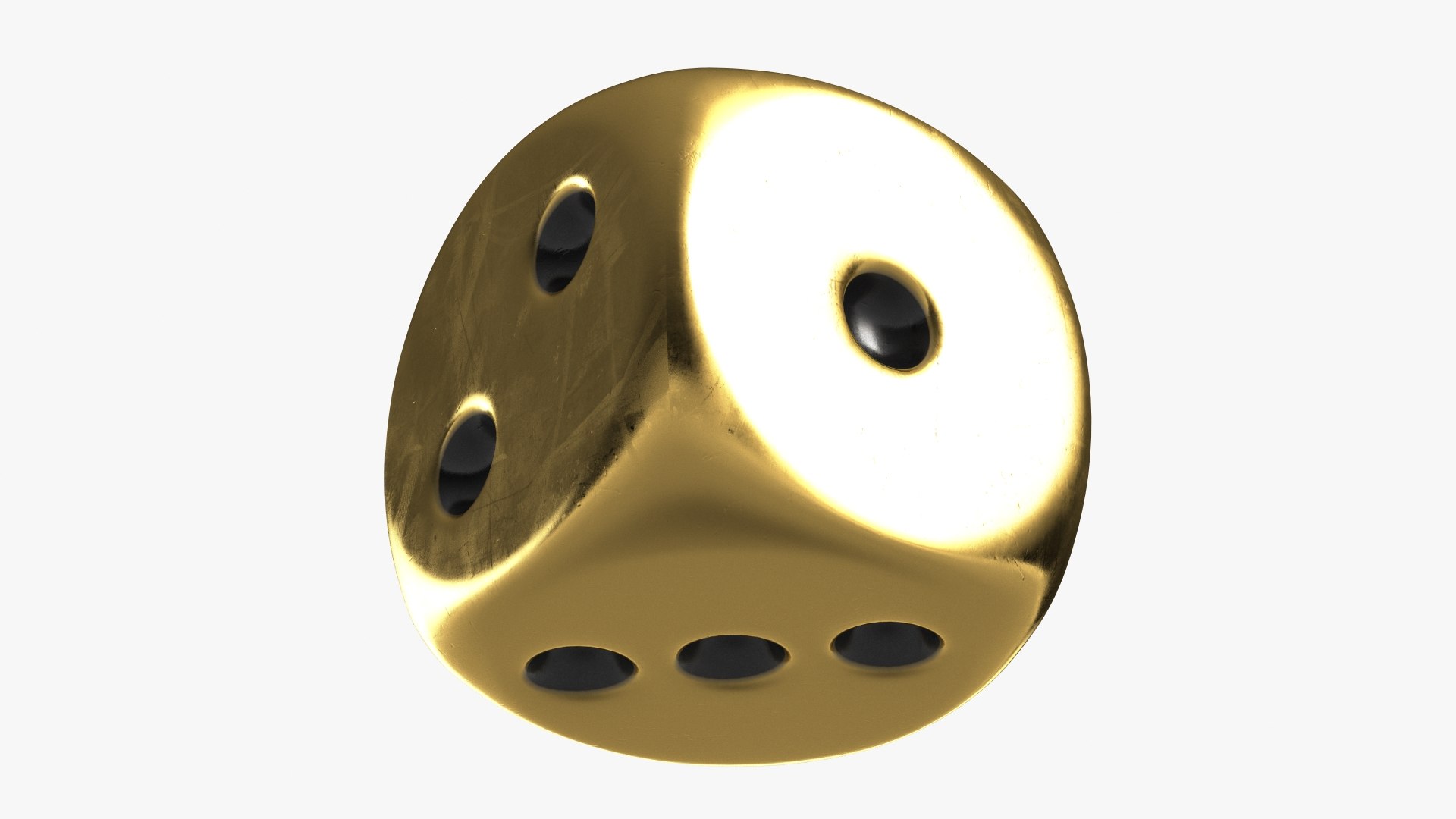 3D Dice Gold 2 - TurboSquid 1546106