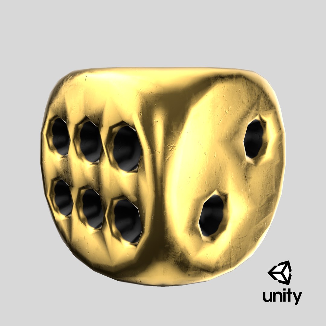 3D dice gold 2 - TurboSquid 1546106