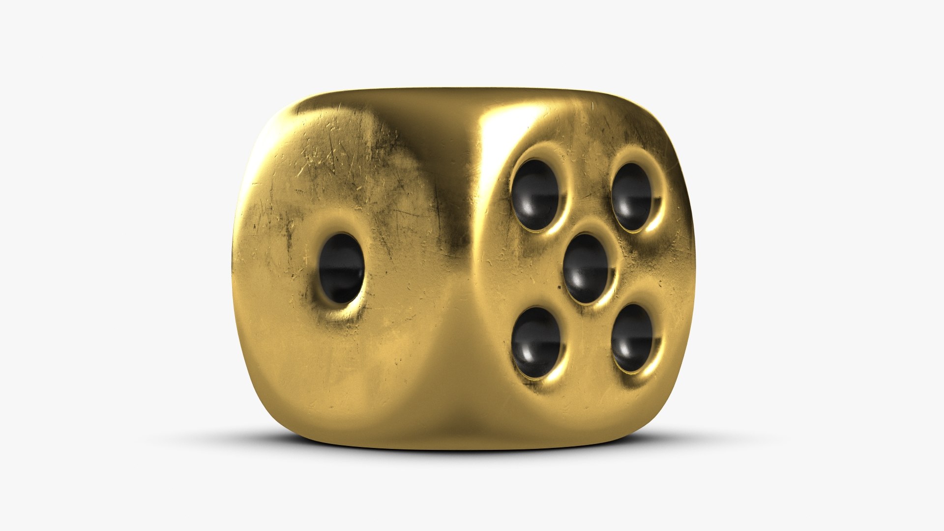3D Dice Gold 2 - TurboSquid 1546106