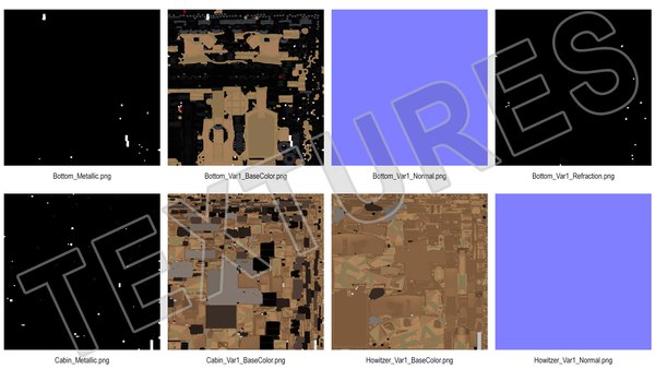modelo 3d Obús blindado con ruedas con camuflaje del desierto ...