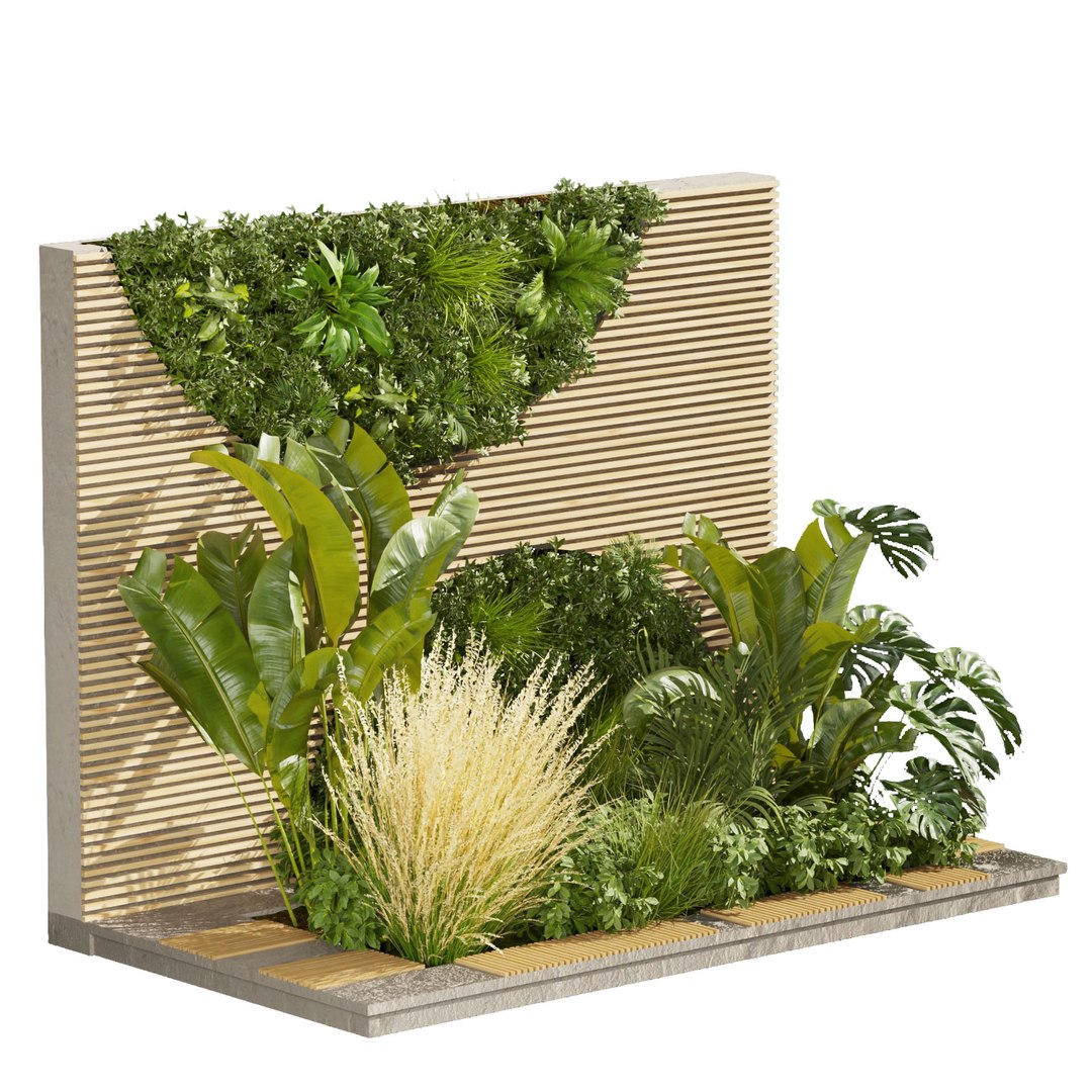 Collection Plant Vol 462 - Fitowall - Leaf - Palm - Grass - Ertical - 3dsmax - Cinema 4d Model ...