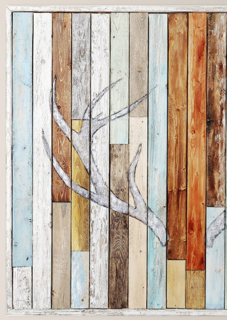 obj antler silhouette wall panel