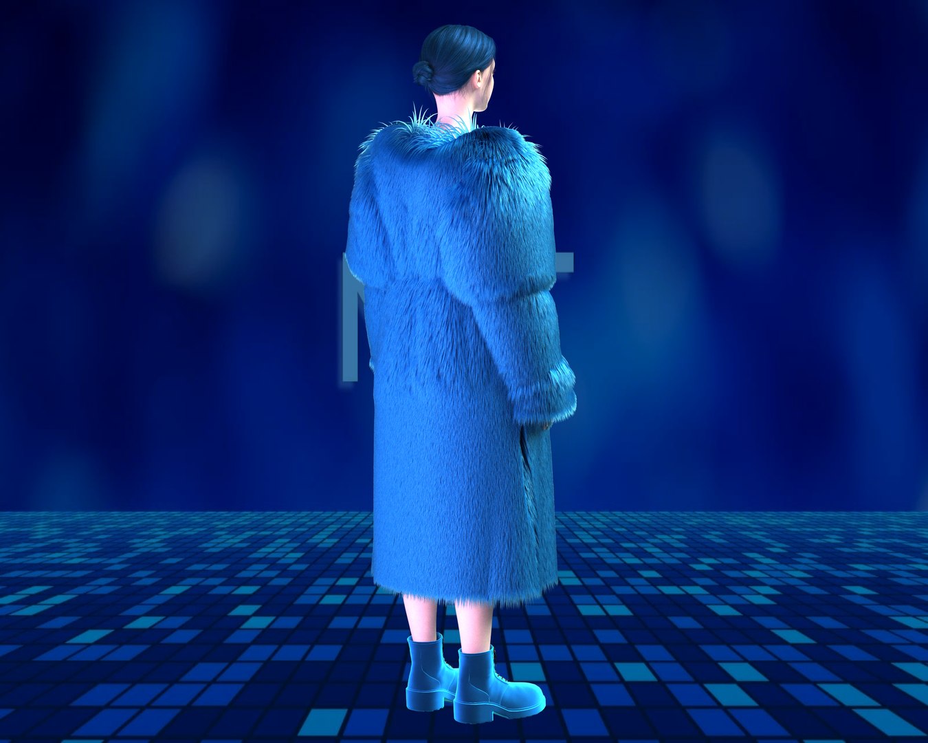 3D Model NFT-Ladies Fur Dress - TurboSquid 2024082