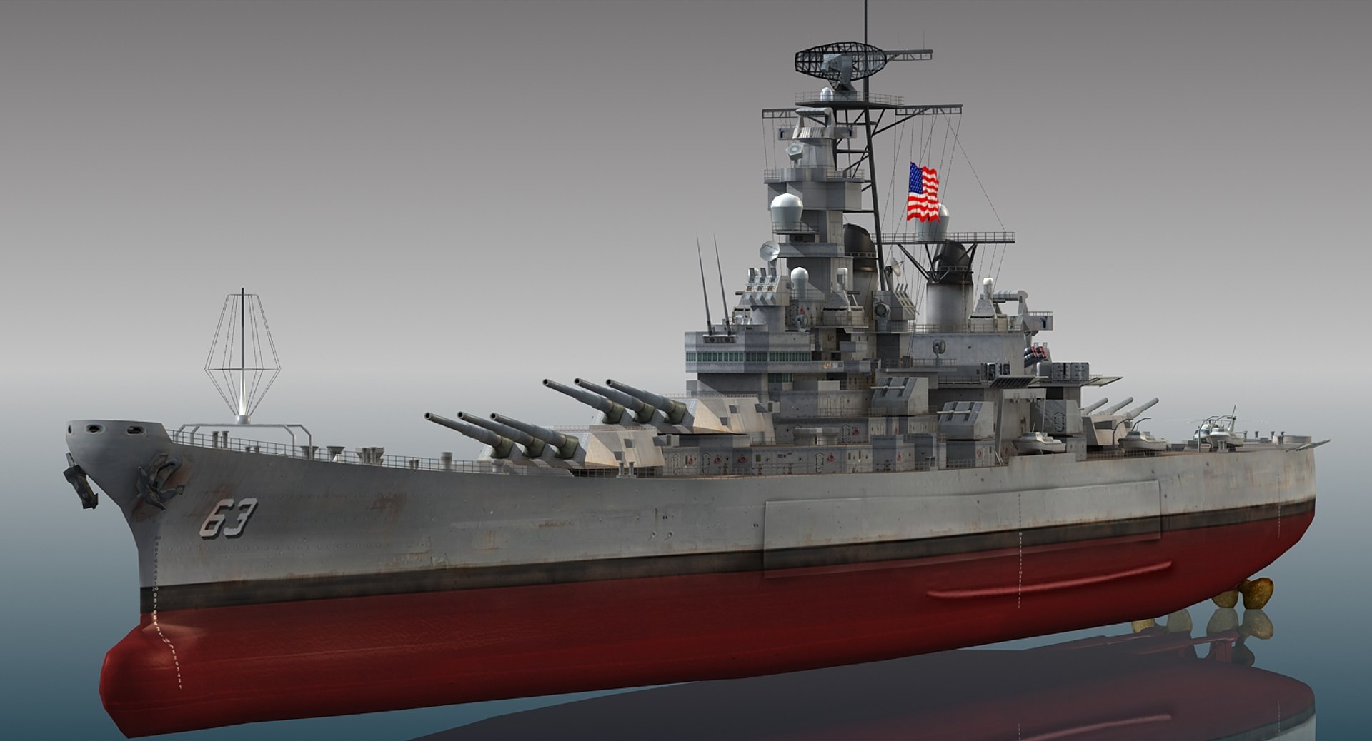 Uss missouri bb-63 3D model - TurboSquid 1316659