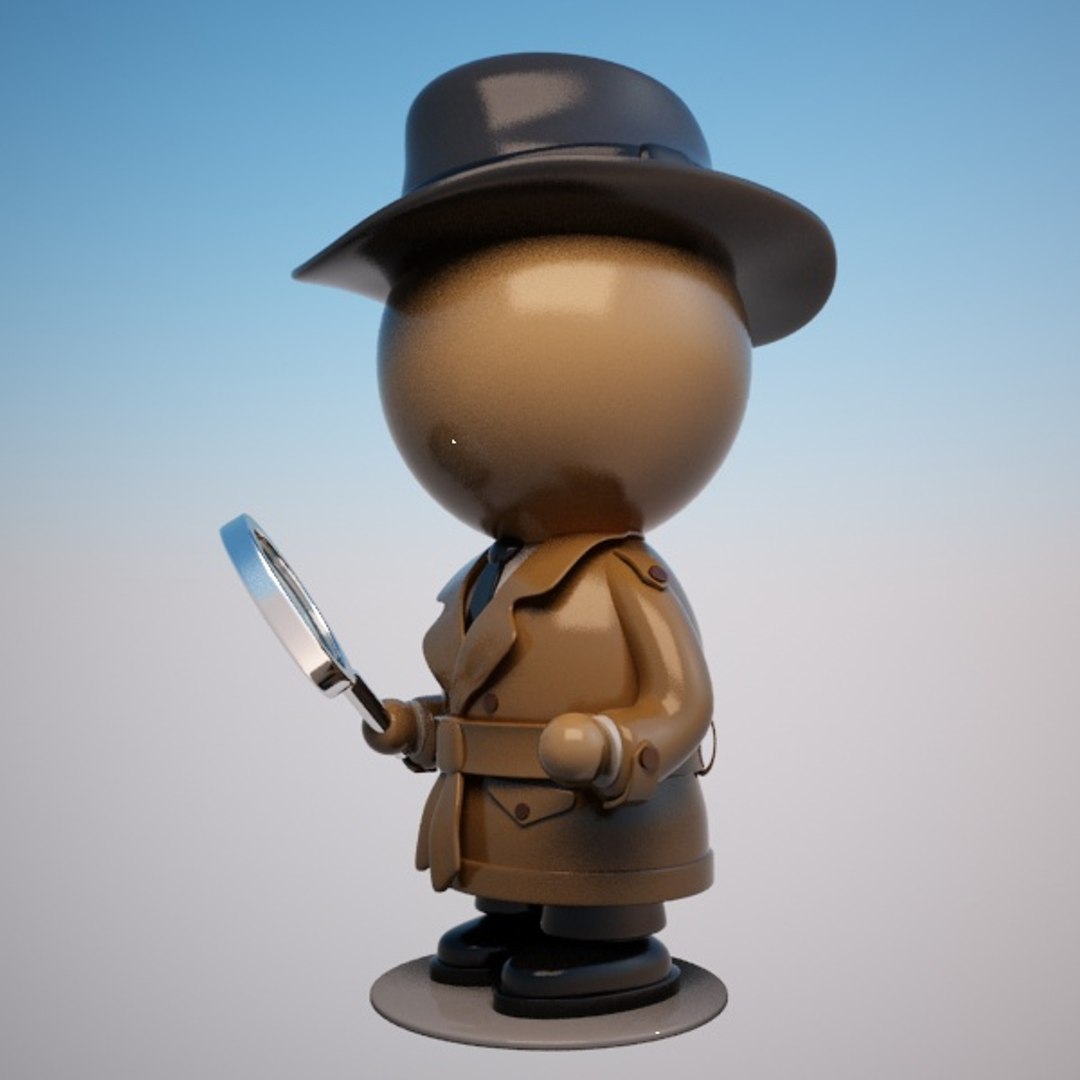 3d max cartoon detective character