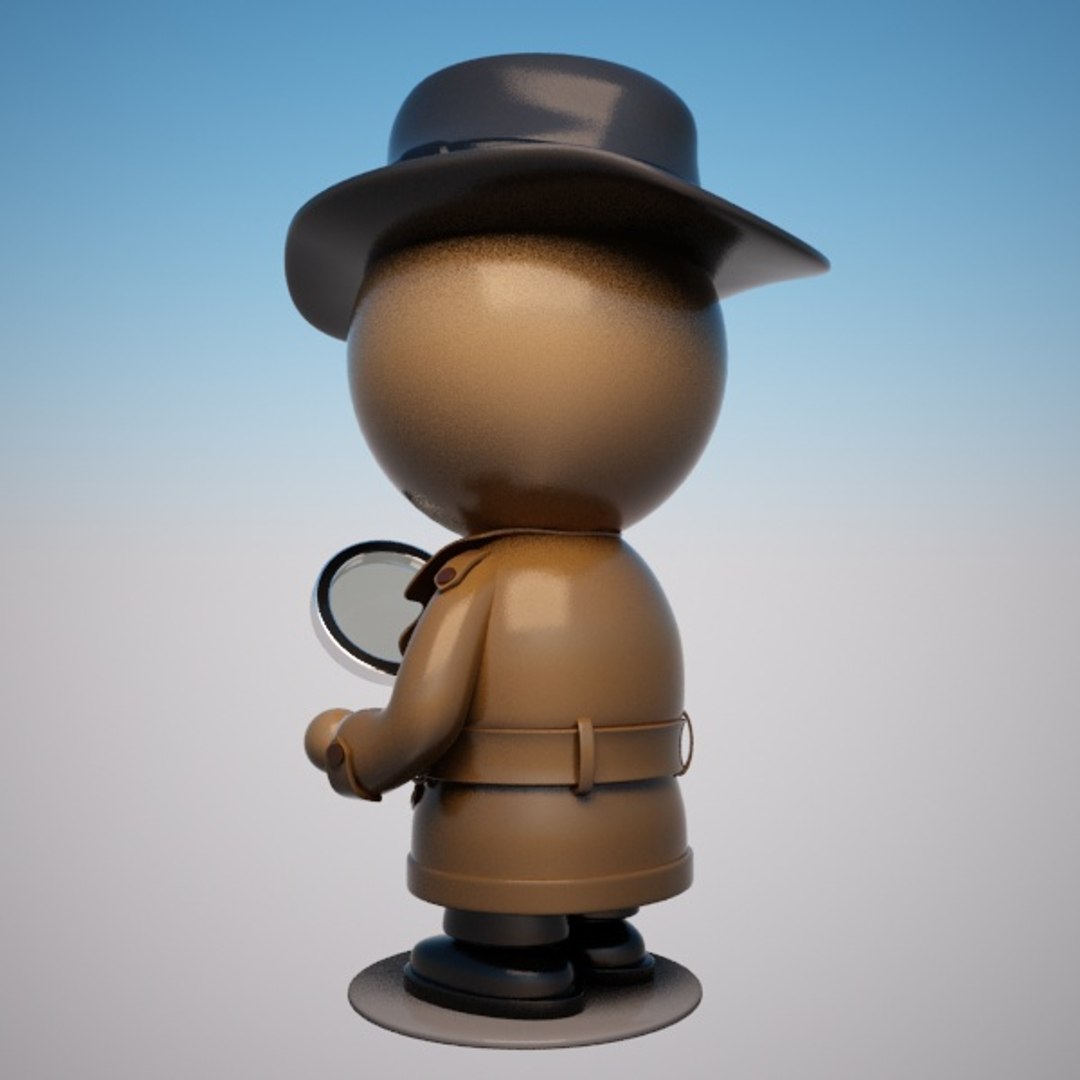 3d max cartoon detective character