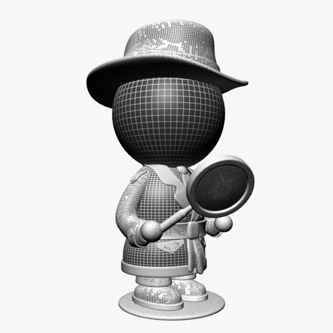 3d max cartoon detective character