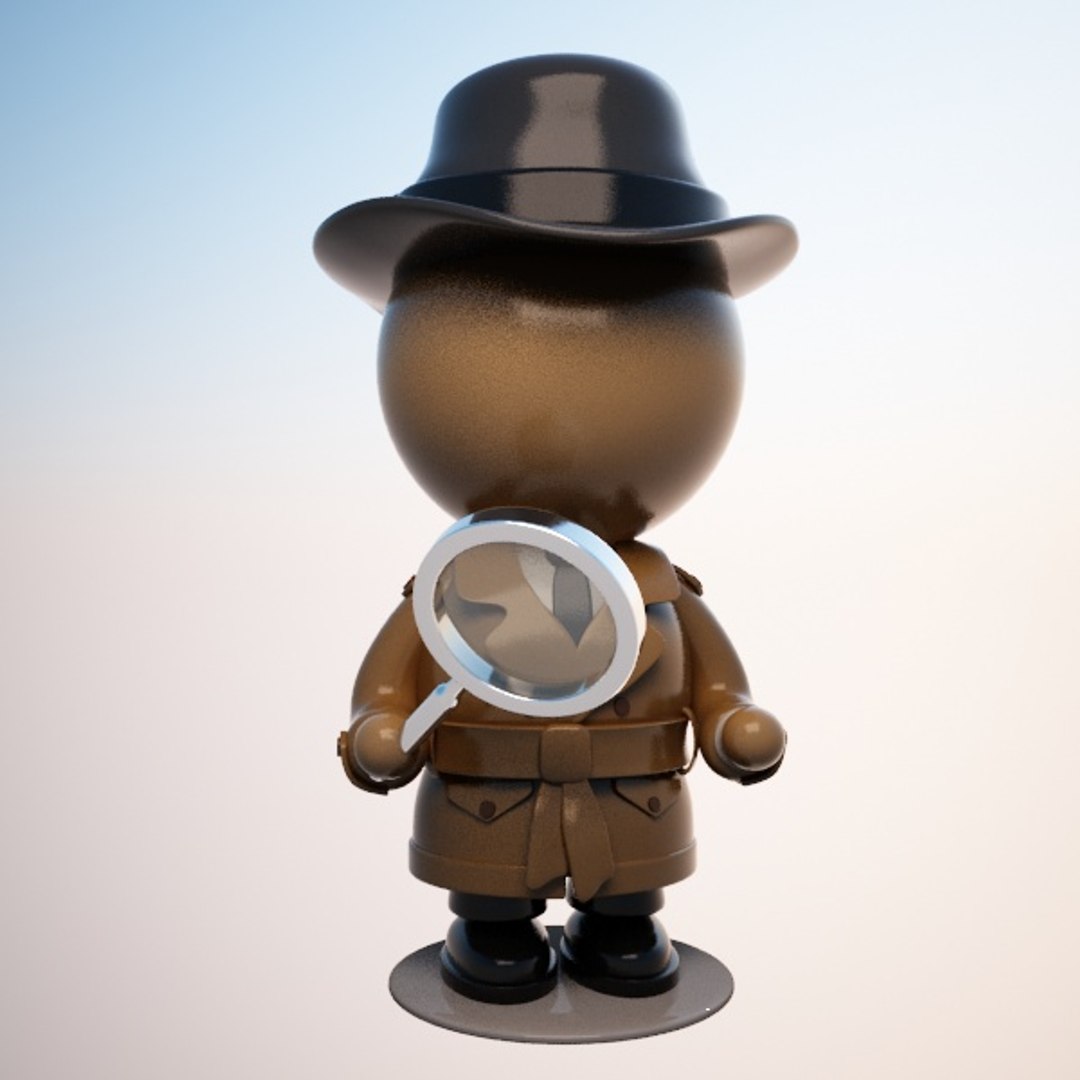 3d max cartoon detective character