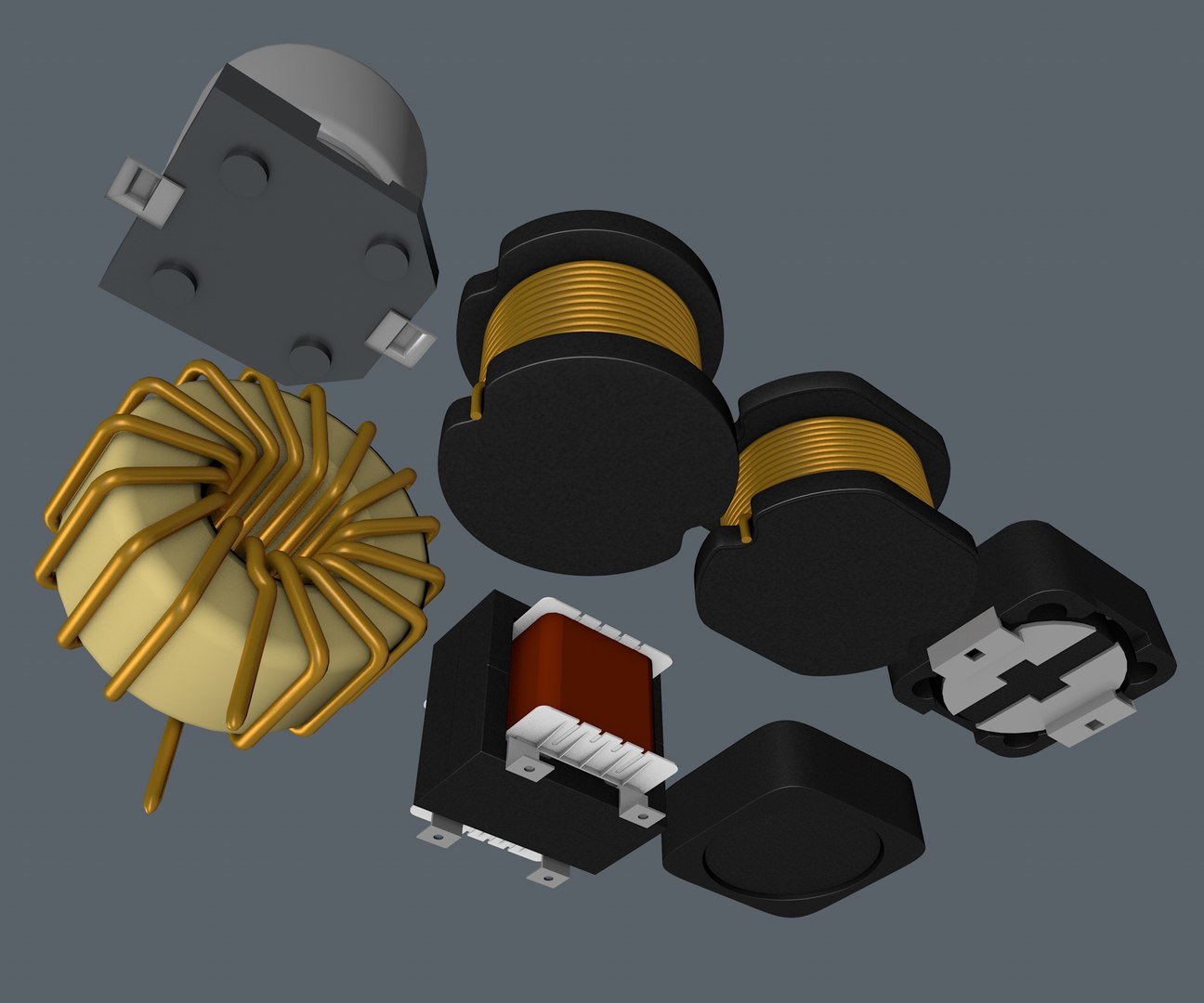Electronic Inductor Component 3D - TurboSquid 1693396