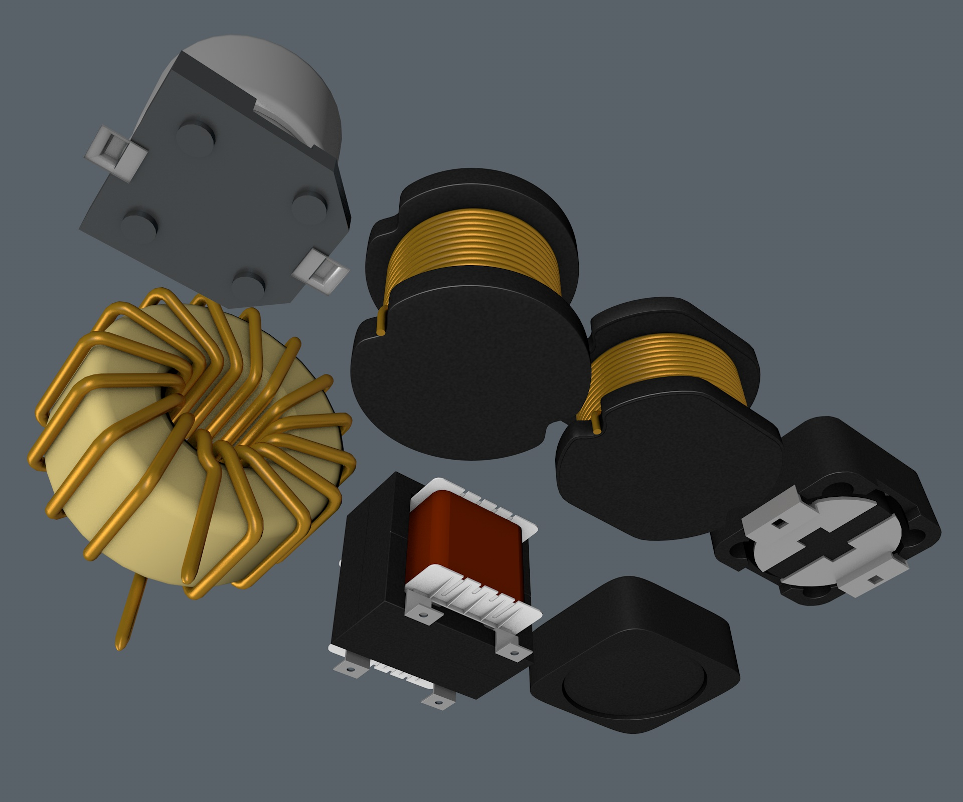 Electronic inductor component 3D - TurboSquid 1693396