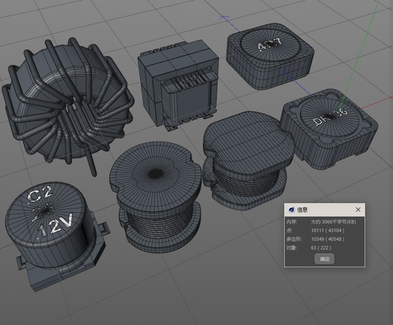 Electronic Inductor Component 3D - TurboSquid 1693396