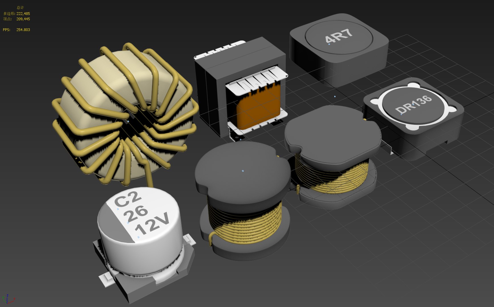 Electronic Inductor Component 3D - TurboSquid 1693396