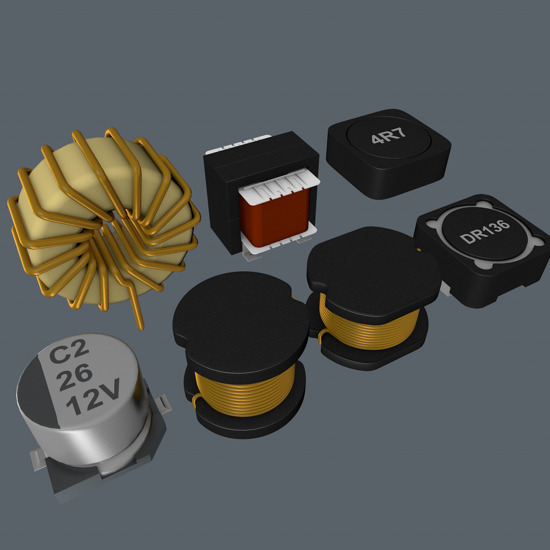 Electronic inductor component 3D - TurboSquid 1693396