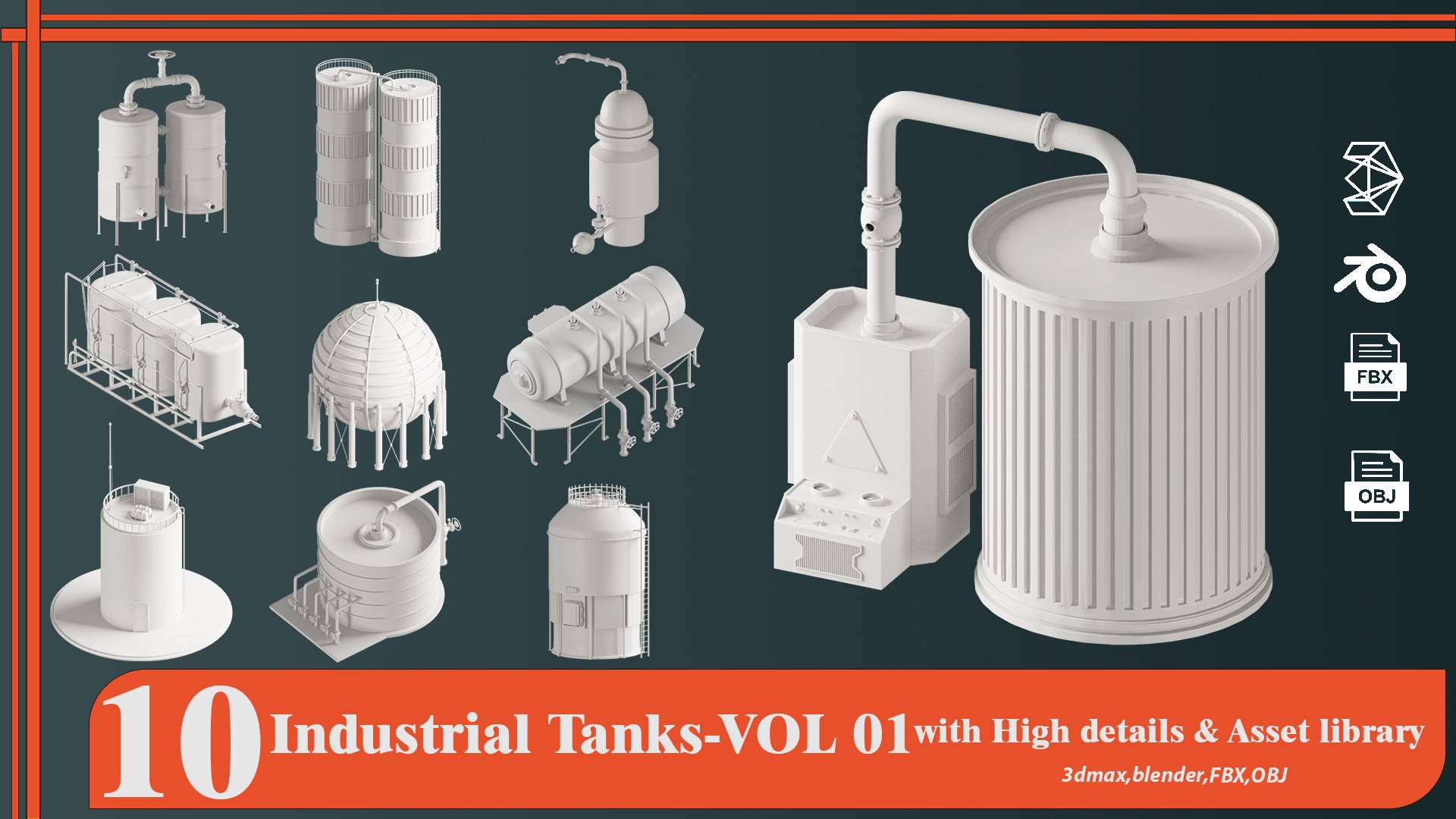 3D Model Industrial Tanks VOL-01 - TurboSquid 2320689