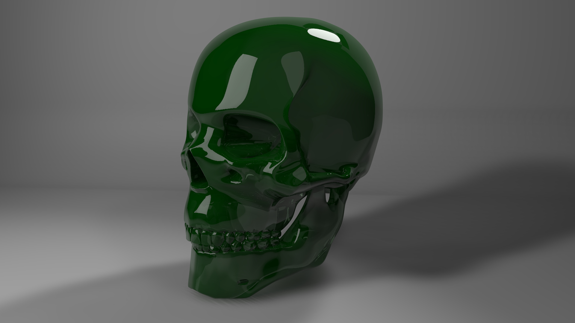 3D Dark Green Glass Skull - TurboSquid 1574793