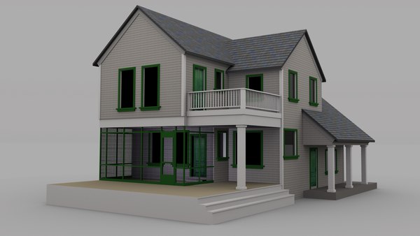 farmhouse house 3d obj