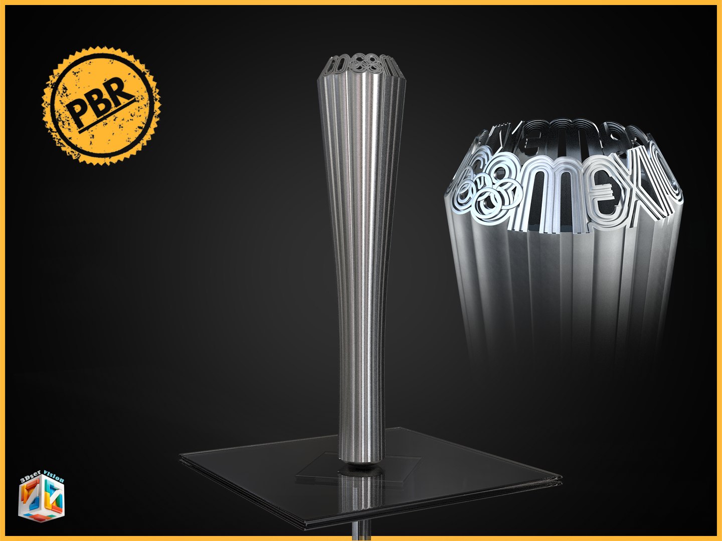 Mexico 1968 Olympic Torch Model - TurboSquid 2520888