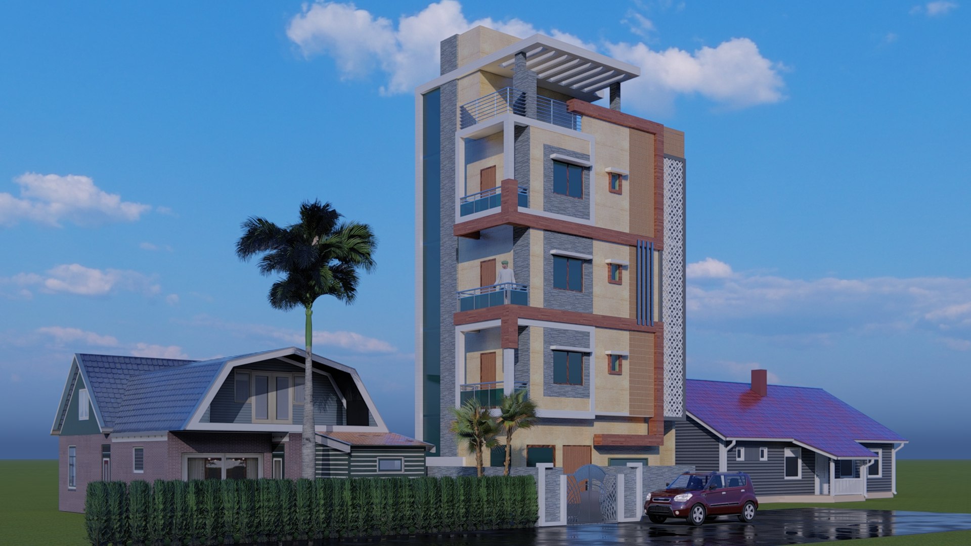 4 Story Building 3D Model - TurboSquid 2020346