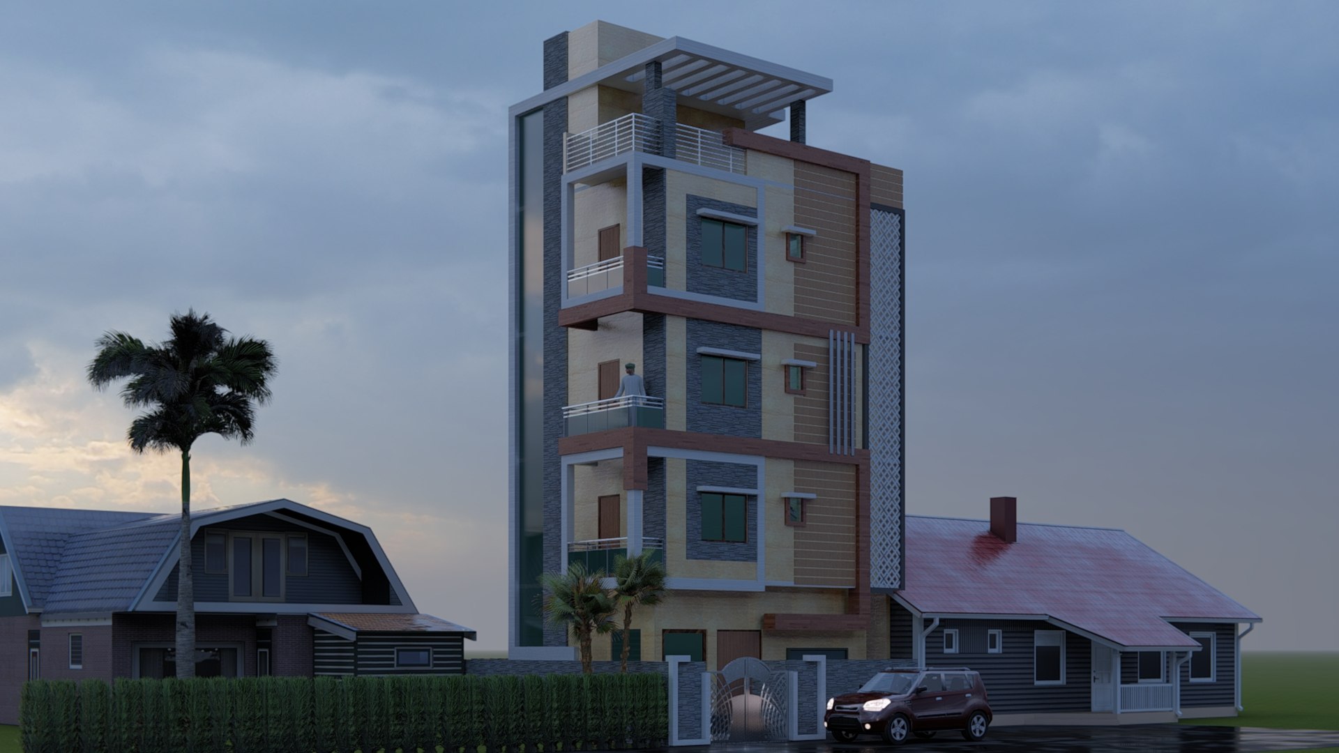 4 Story Building 3D Model - TurboSquid 2020346