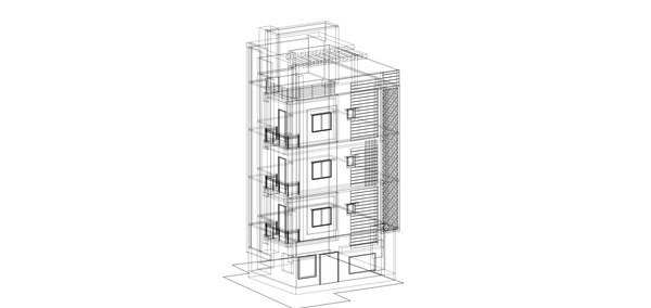 4 Story Building 3D model - TurboSquid 2020346