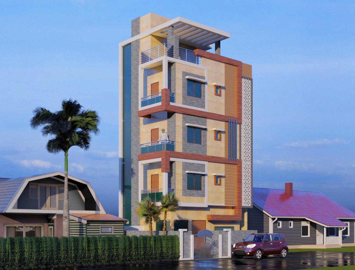 4 Story Building 3D Model - TurboSquid 2020346