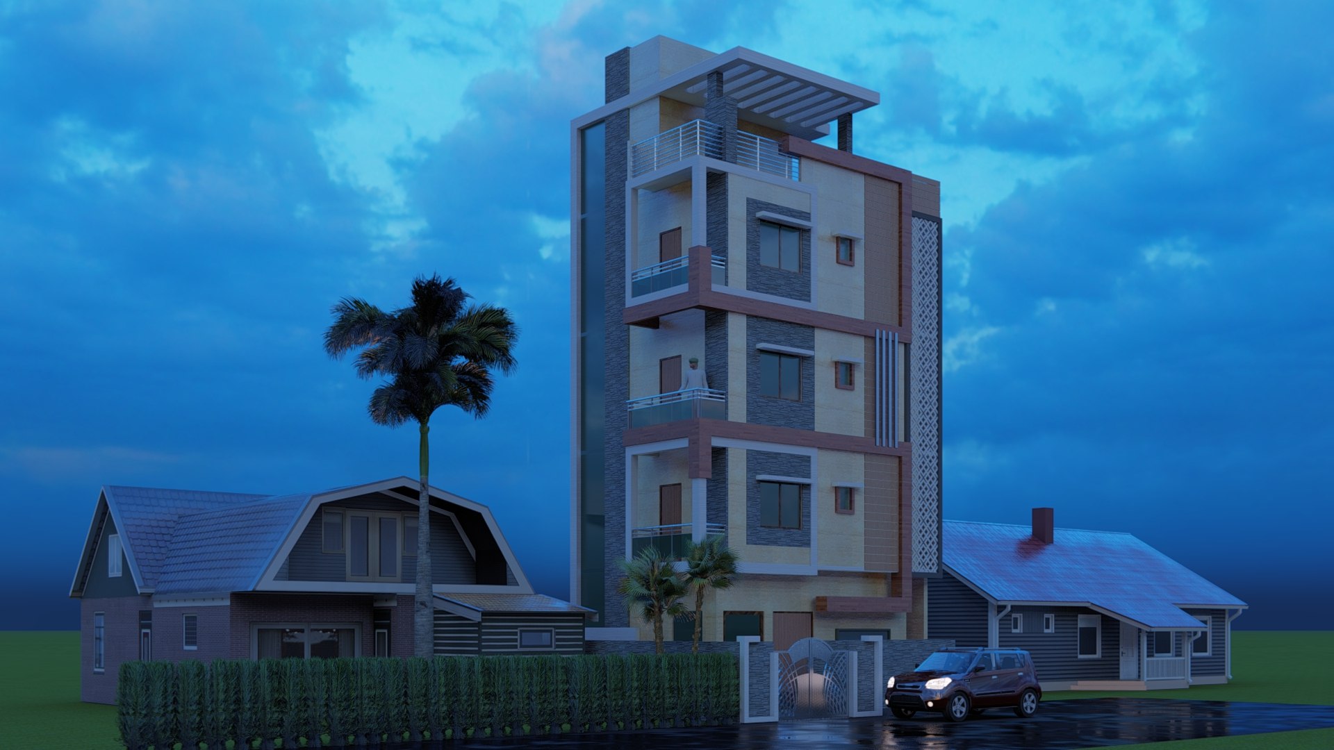 4 Story Building 3D Model - TurboSquid 2020346