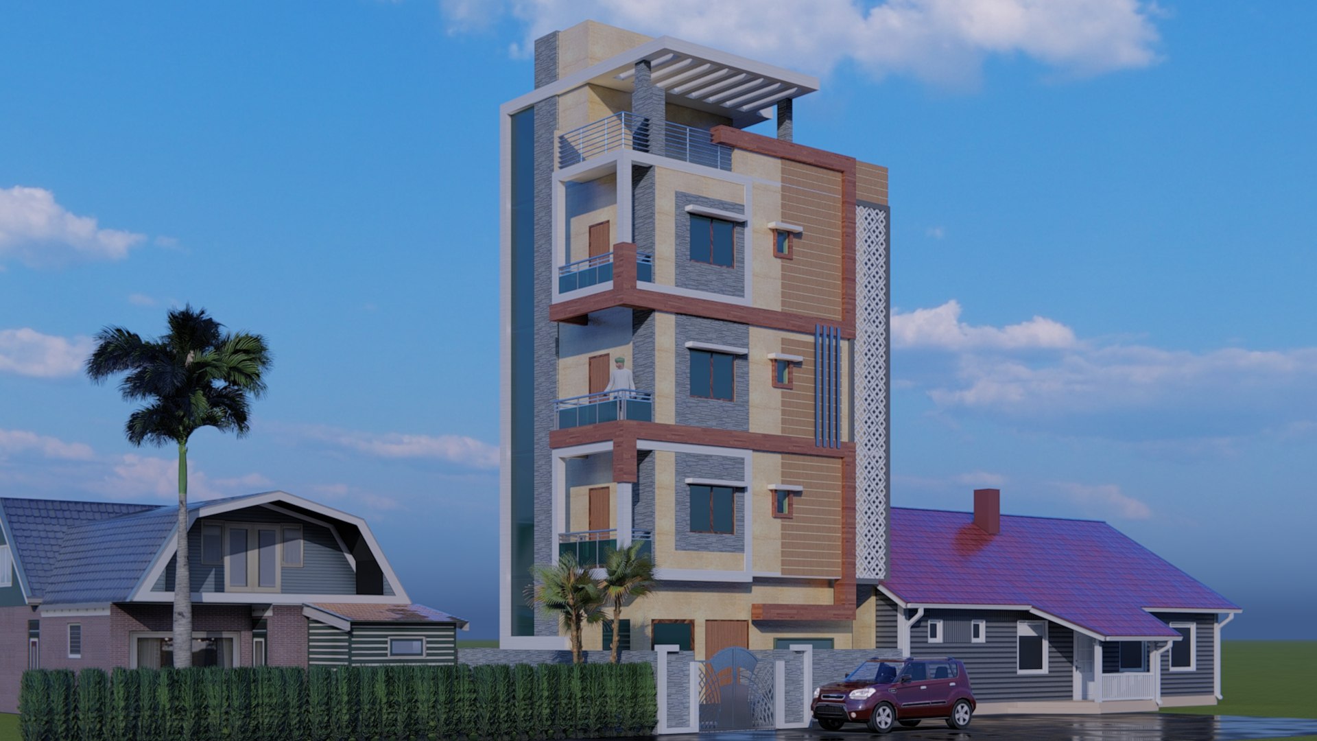 4 Story Building 3D Model - TurboSquid 2020346