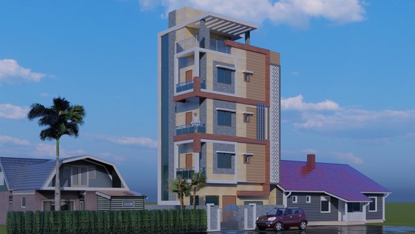 4 Story Building 3D model - TurboSquid 2020346