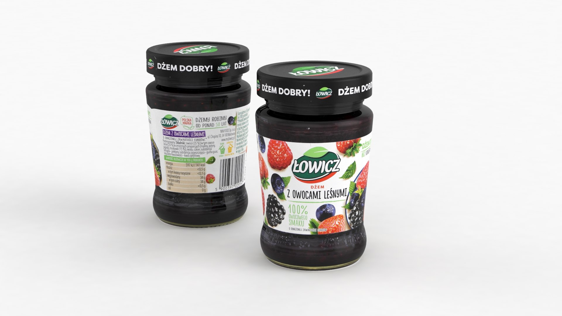 3D Model Jam Jar Lowicz Jam Forest Fruits 280g 2023 - TurboSquid 2038702