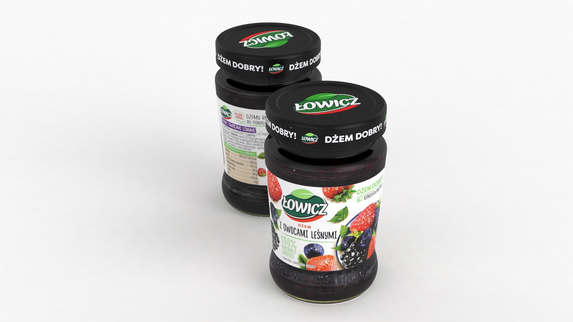 3D Model Jam Jar Lowicz Jam Forest Fruits 280g 2023 - TurboSquid 2038702