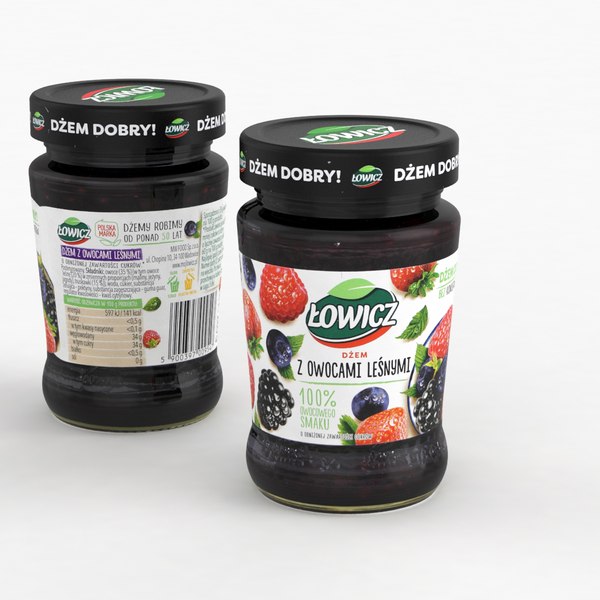 modelo 3d Jam Jar Lowicz Jam Forest Fruits 280g 2023 - TurboSquid 2038702