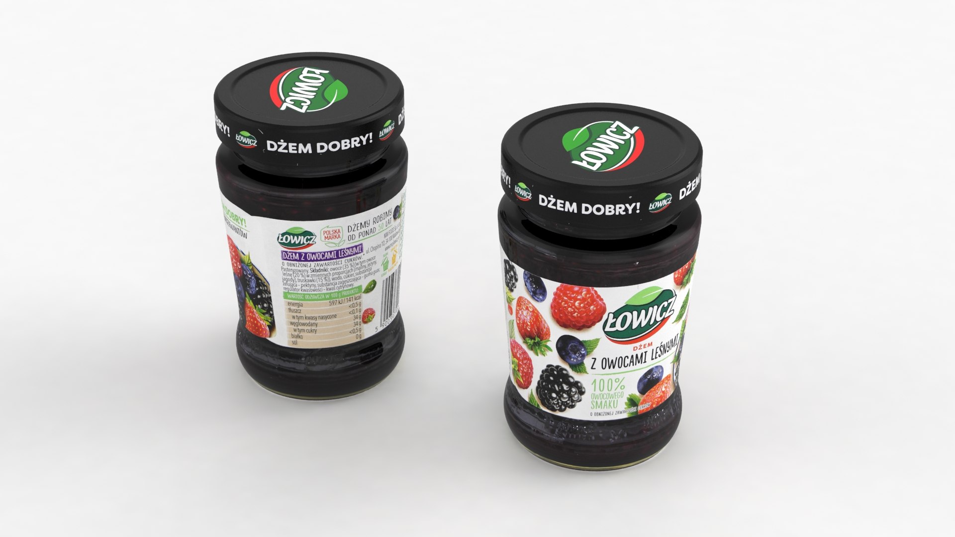 3D Model Jam Jar Lowicz Jam Forest Fruits 280g 2023 - TurboSquid 2038702