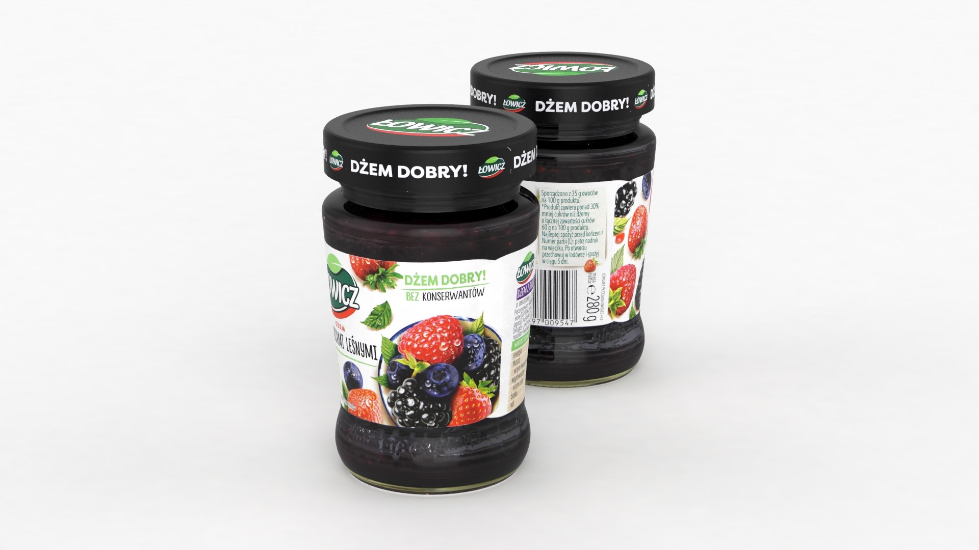 3D Model Jam Jar Lowicz Jam Forest Fruits 280g 2023 - TurboSquid 2038702