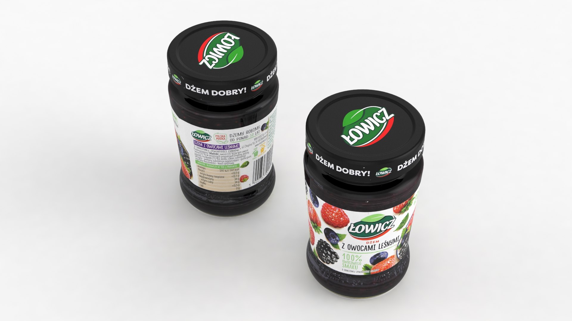 3D Model Jam Jar Lowicz Jam Forest Fruits 280g 2023 - TurboSquid 2038702