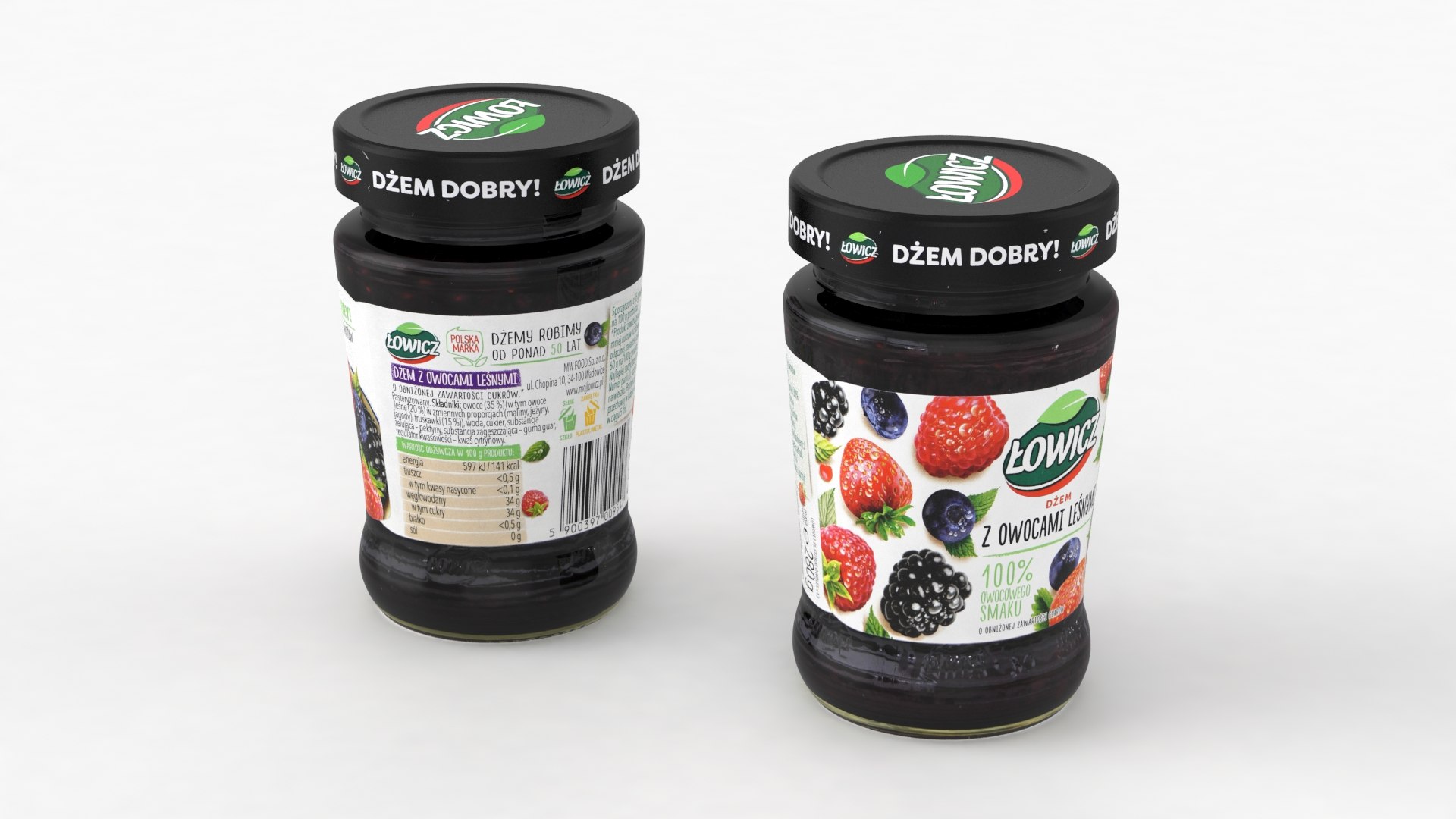 3D Model Jam Jar Lowicz Jam Forest Fruits 280g 2023 - TurboSquid 2038702
