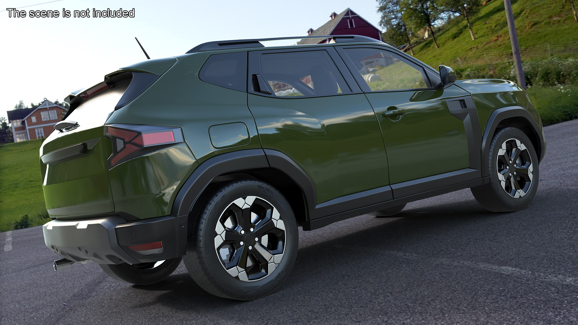 3D Modern Crossover SUV Simplified Green - TurboSquid 2296420