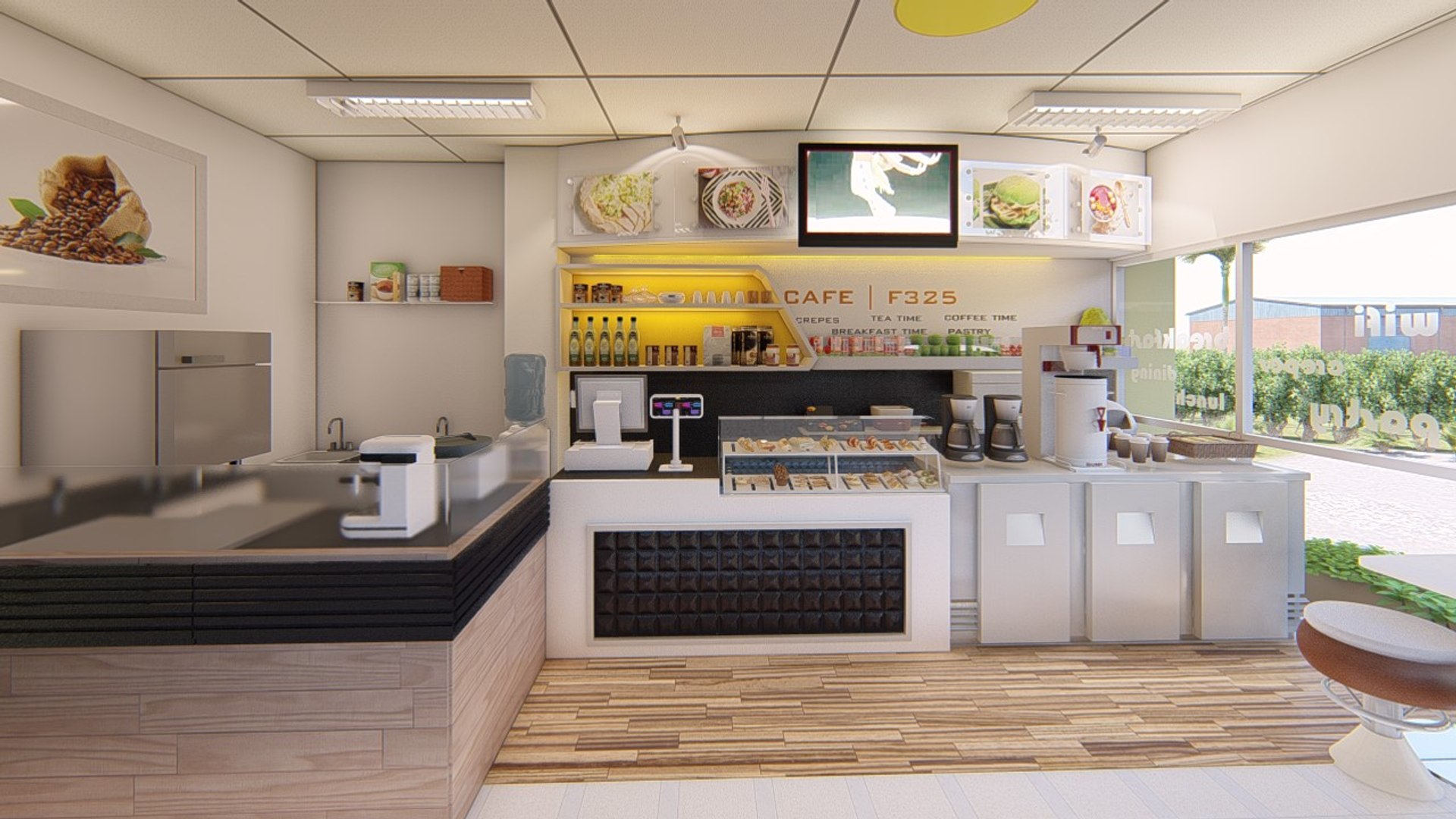 3D Small Cafe Model - TurboSquid 1434096