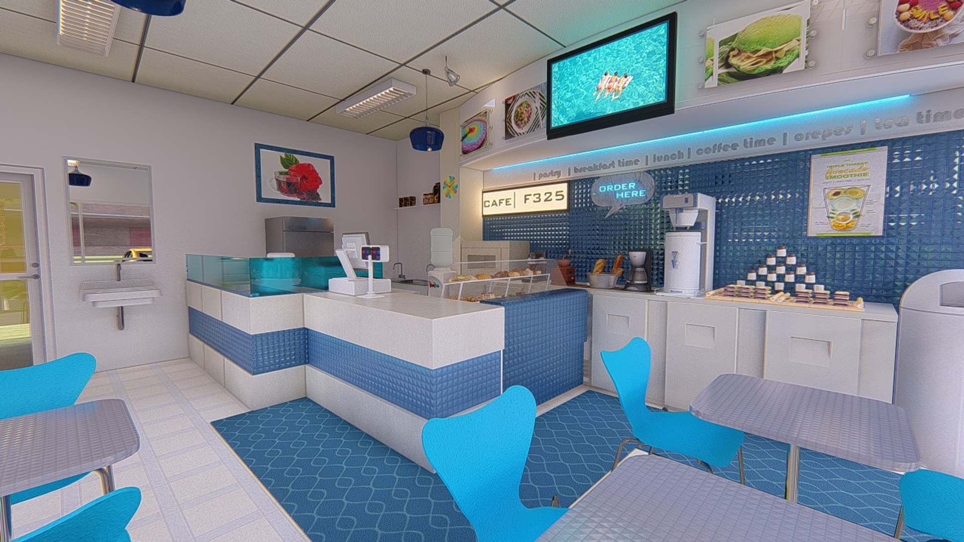 3D Small Cafe Model - TurboSquid 1434096