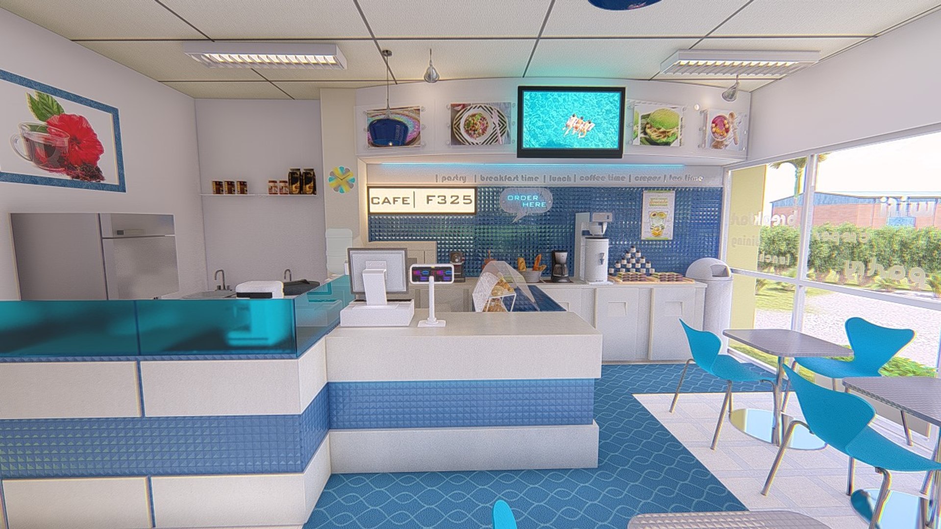 3D Small Cafe Model - TurboSquid 1434096