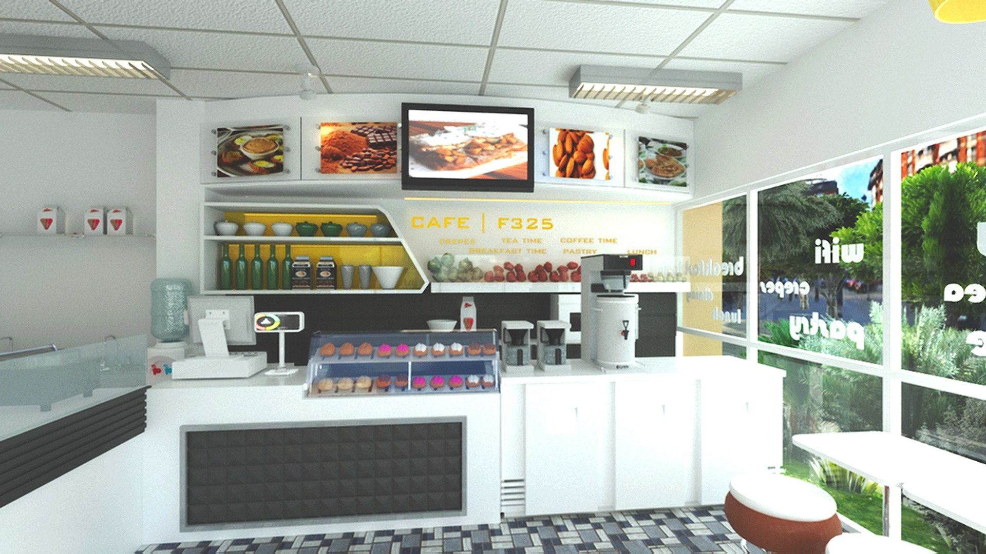 3D Small Cafe Model - TurboSquid 1434096