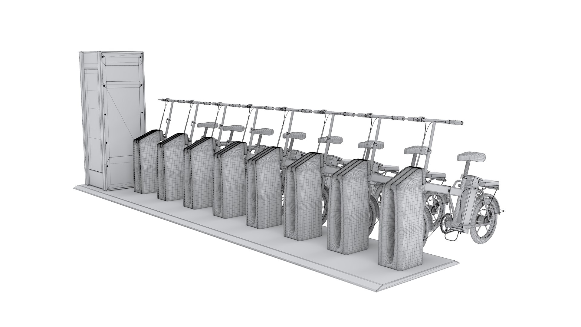 3D Bike Rental Full Rack Model - TurboSquid 2230421