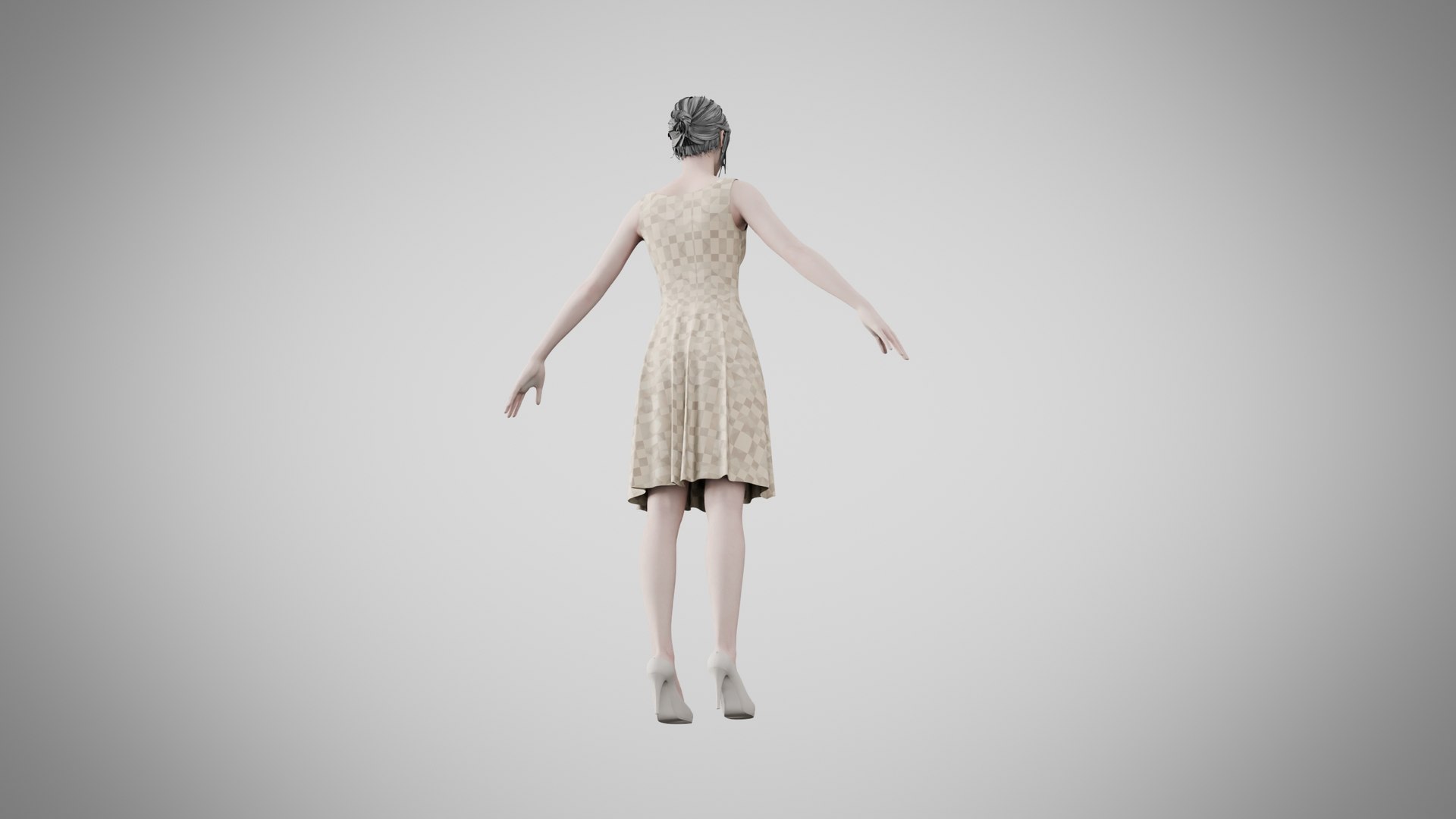 3D Model Dress 36 Checker Tone - TurboSquid 2503358