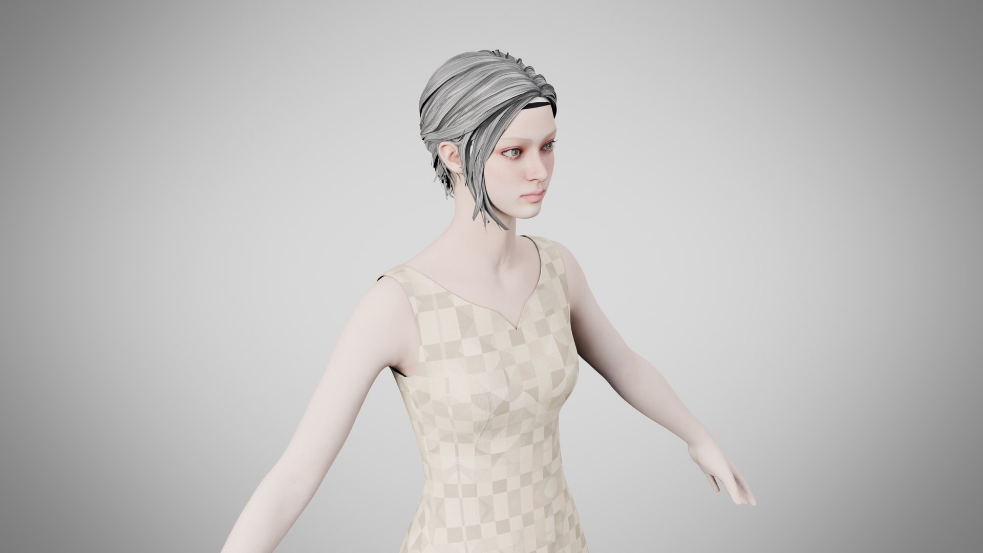 3D Model Dress 36 Checker Tone - TurboSquid 2503358