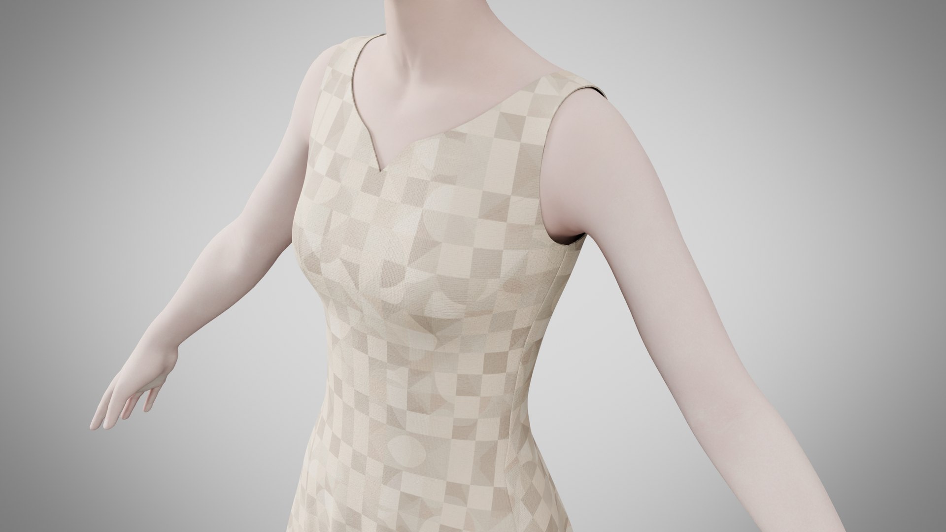 3D Model Dress 36 Checker Tone - TurboSquid 2503358