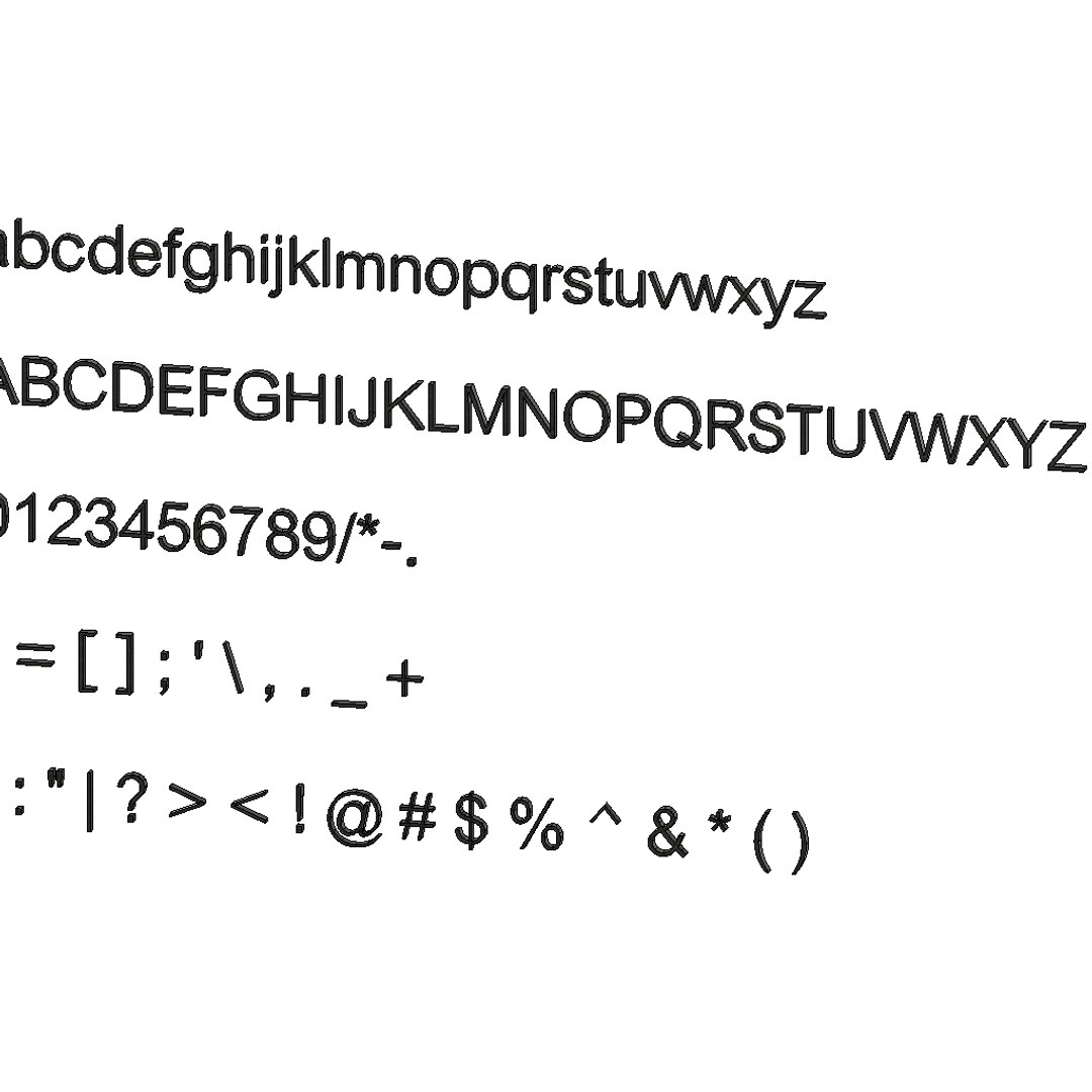 3d Model Cordia New Font Cg