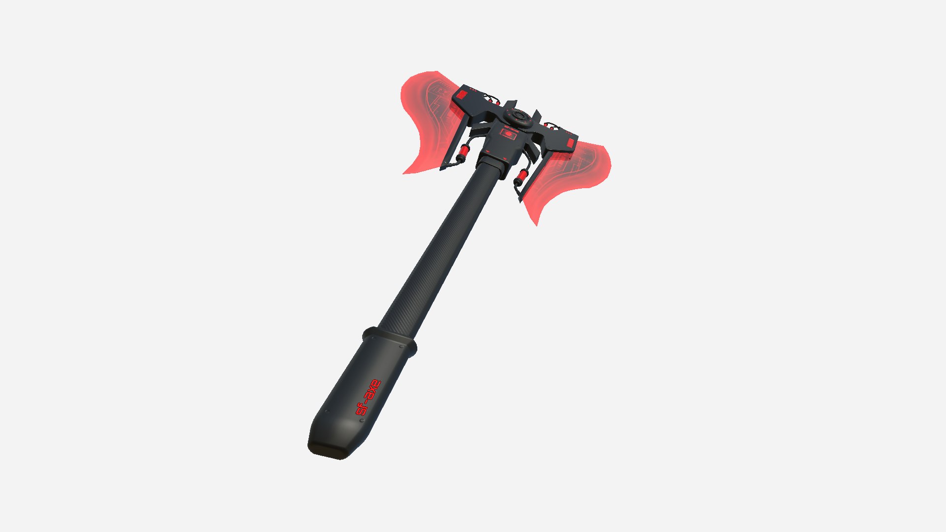 SciFi War Axe B04 Black Red - Sci Fi Weapon Design 3D model ...
